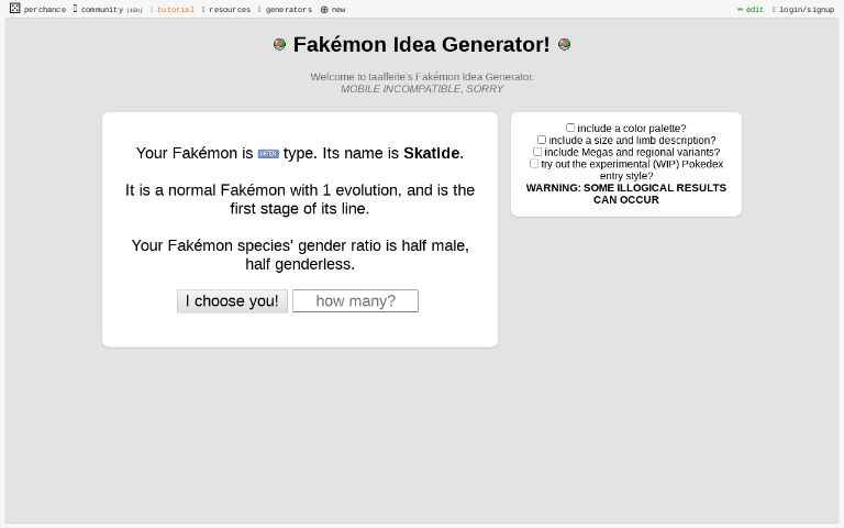 Fakémon Idea Generator!