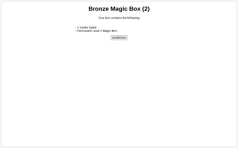 Bronze Magic Box (2) ― Perchance Generator