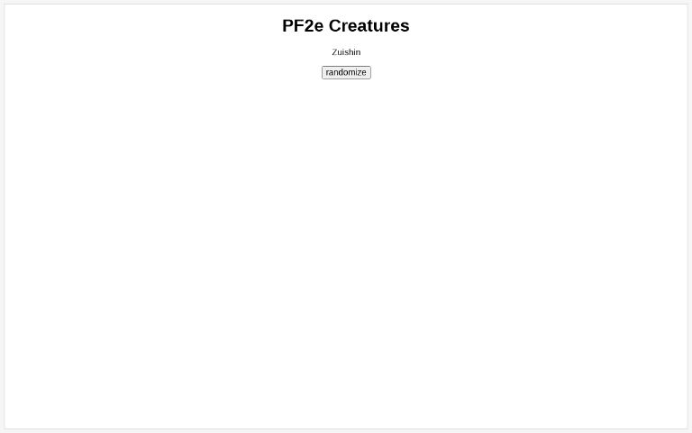 PF2e Creatures ― Perchance Generator