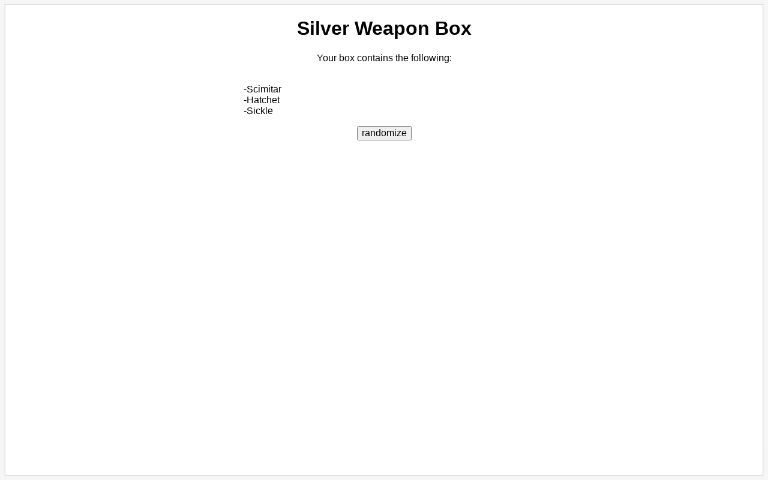 Silver Weapon Box ― Perchance Generator