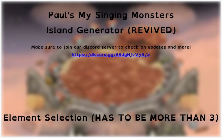 Paul's My Singing MonstersIsland Generator (REVIVED)