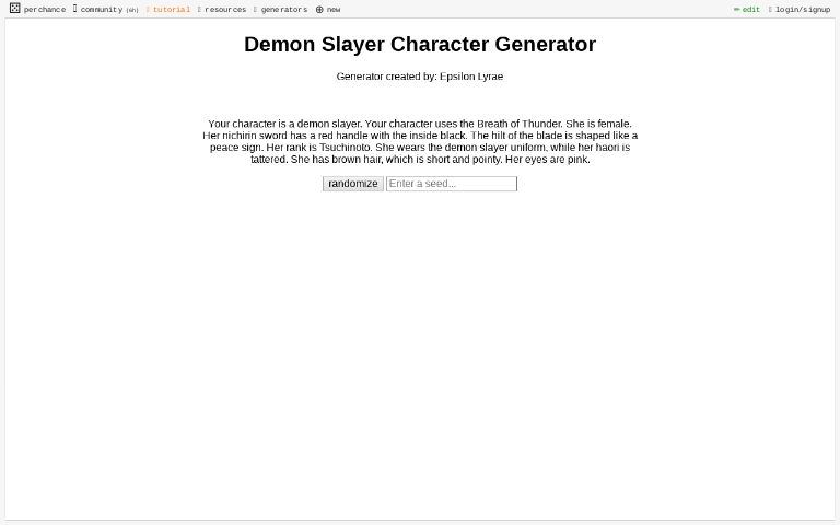 Demon Slayer Character Generator