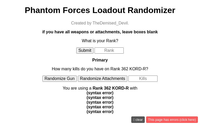 Phantom Forces Loadout Randomizer ― Perchance Generator