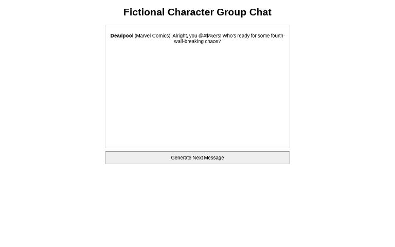 Fictional Character Group Chat