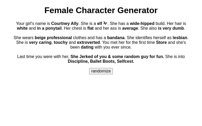 Female Character Generator