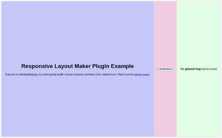 Responsive Layout Maker Plugin Example
