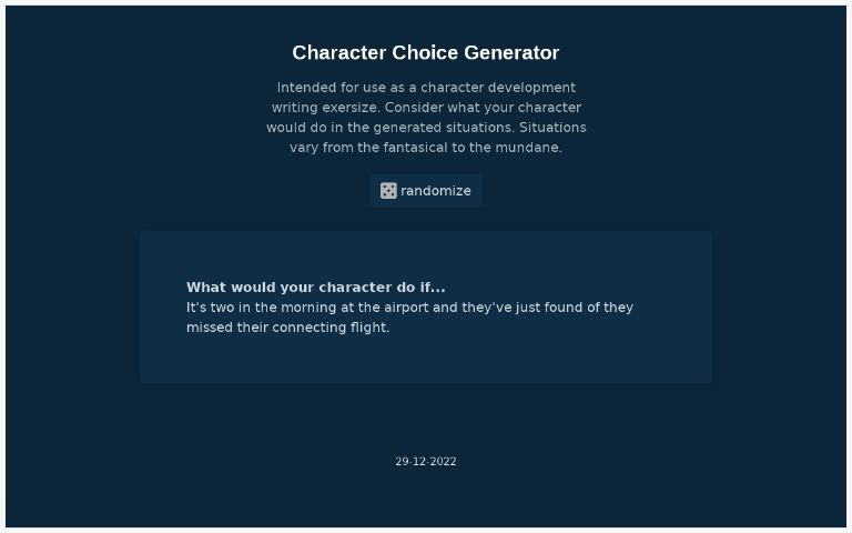 Character Choice Generator