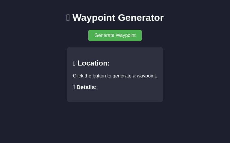 🌍 Waypoint Generator