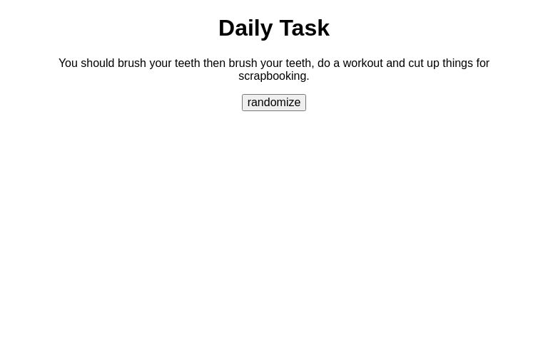 Daily Task ― Perchance Generator