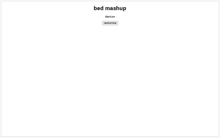 bed mashup ― Perchance Generator