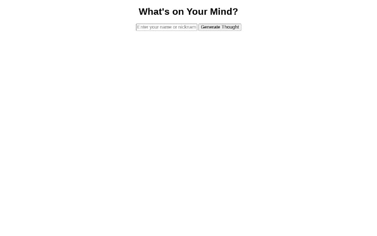 What's on Your Mind? ― Perchance Generator