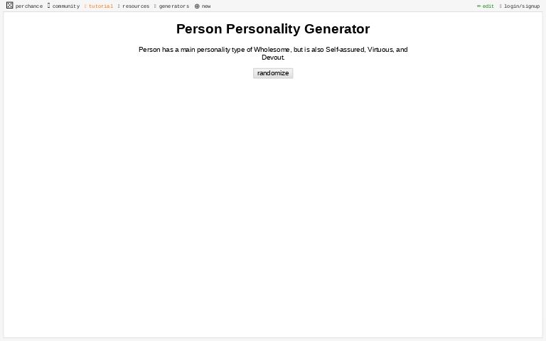 Person Personality Generator