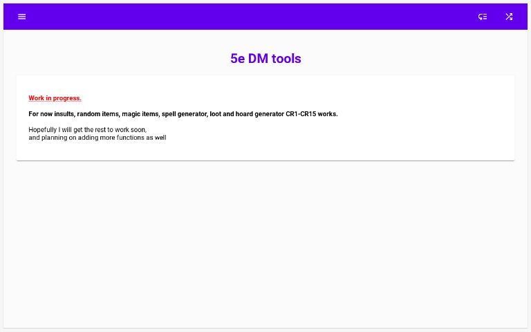 5E DM tools ― Perchance Generator