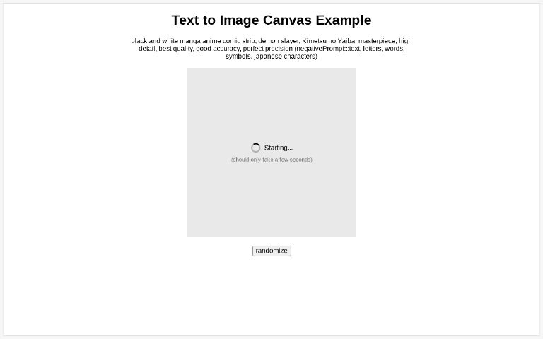 Text to Image Canvas Example ― Perchance Generator