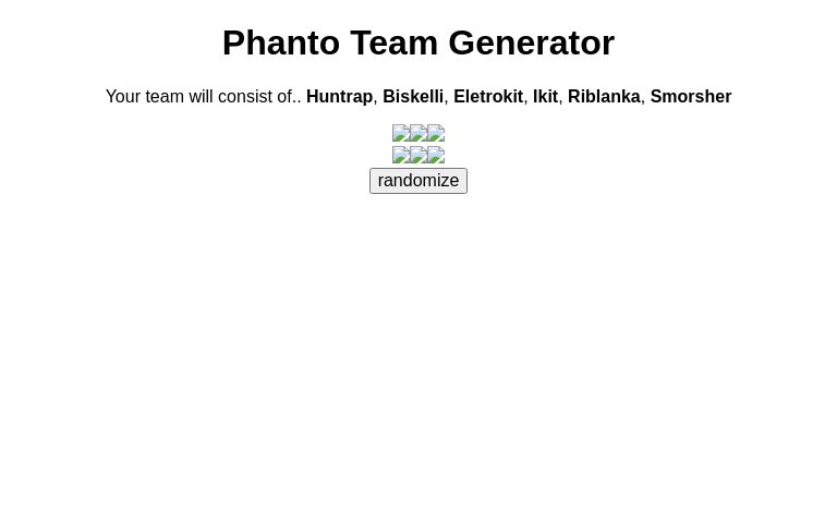 Phanto Team Generator