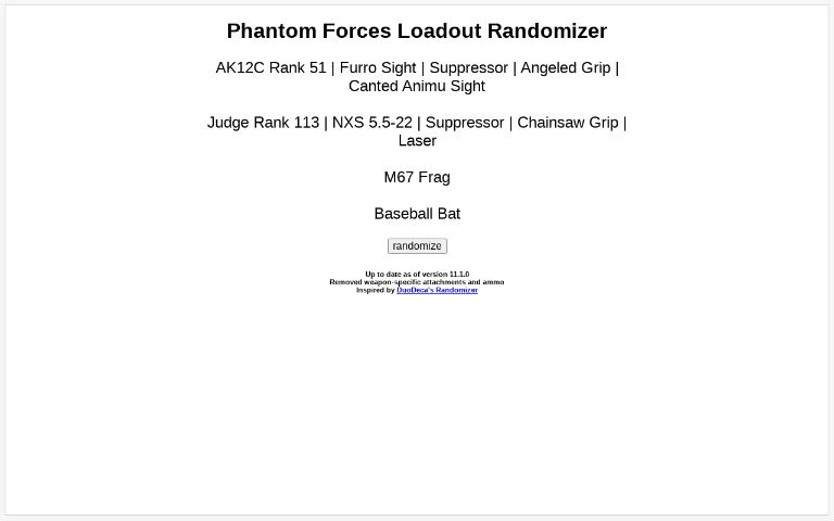 Phantom Forces Loadout Randomizer ― Perchance Generator