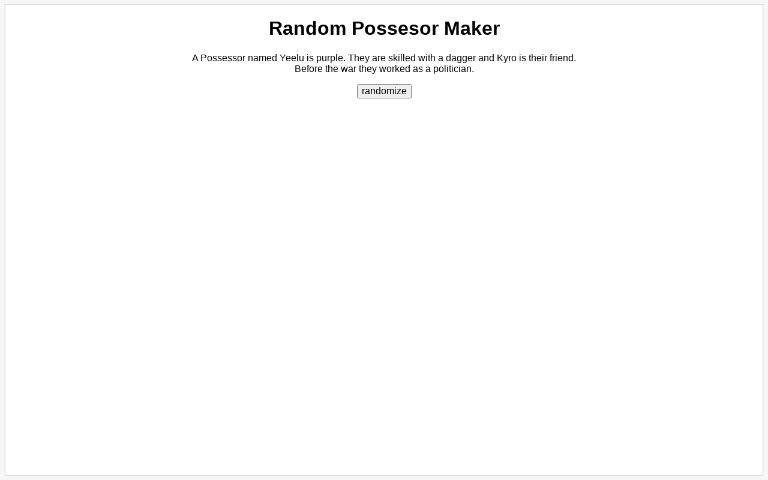 Random Possesor Maker ― Perchance Generator