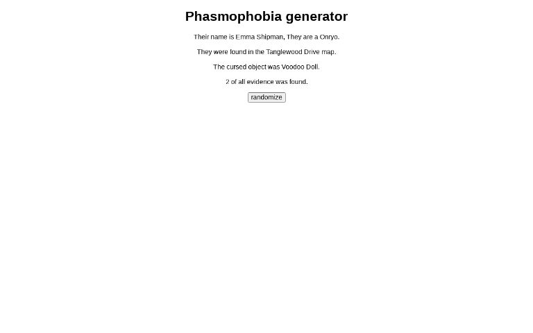 Phasmophobia generator