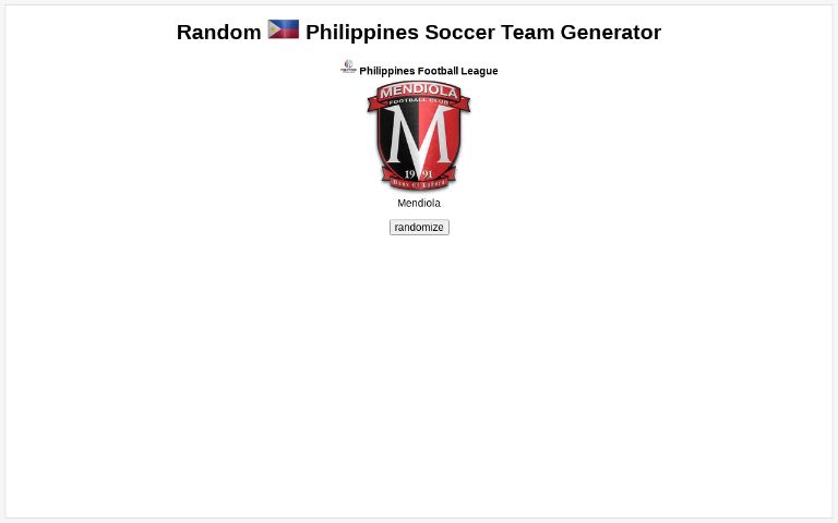 Random Philippines Soccer Team Generator