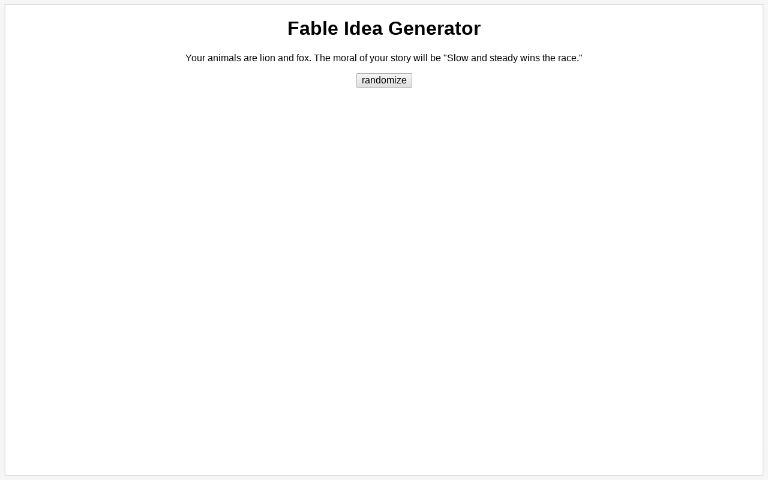 Fable Idea Generator