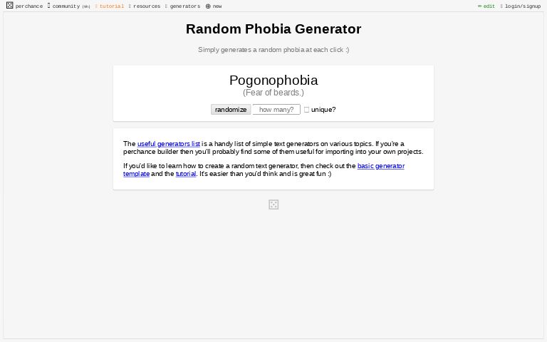 Random Phobia Generator