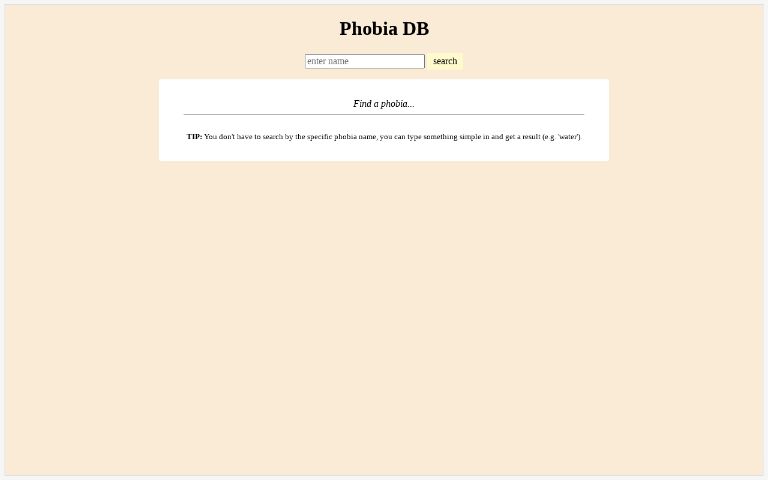 Phobia DB ― Perchance Generator