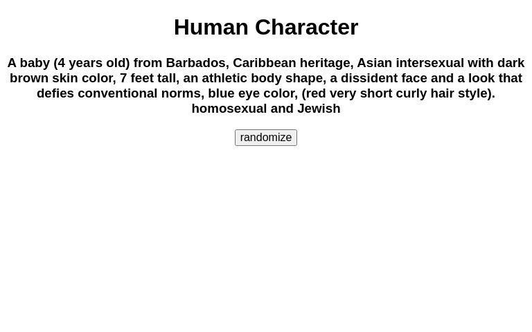 Human Character ― Perchance Generator