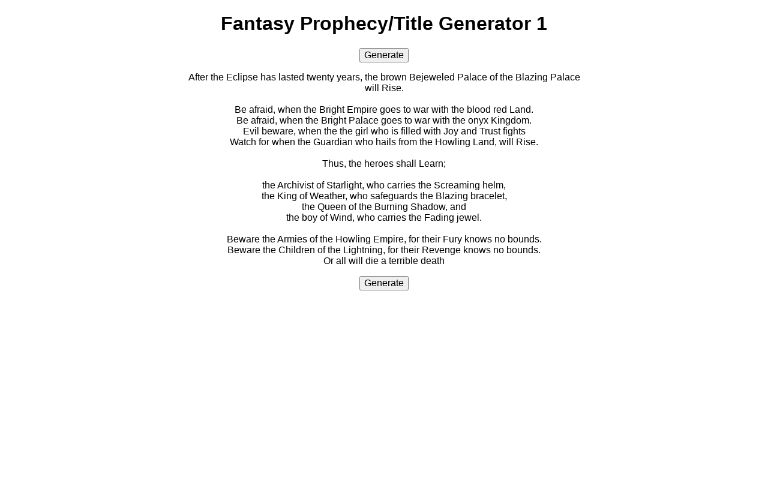 Fantasy Prophecy/Title Generator 1