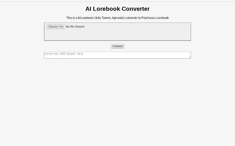 AI Lorebook Converter ― Perchance Generator
