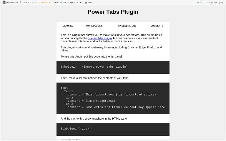Power Tabs Plugin