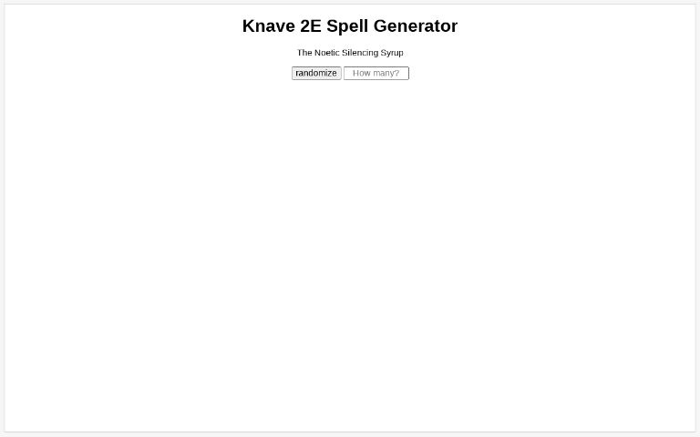 Knave 2E Spell Generator