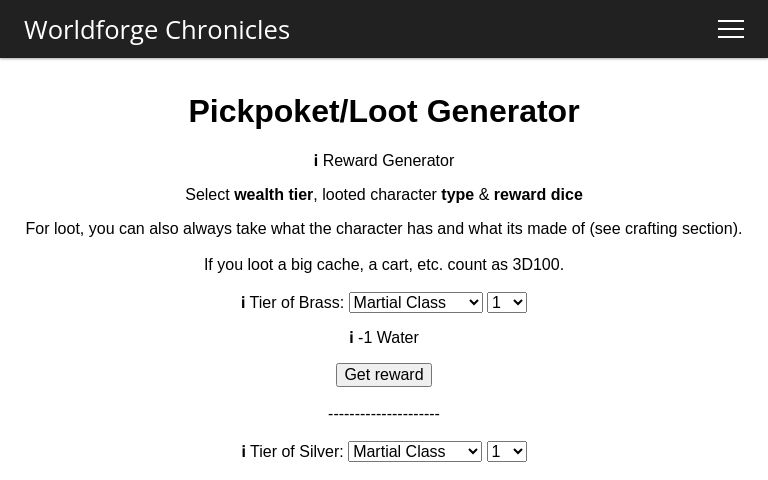 Pickpoket/Loot Generator