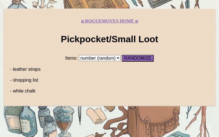 Roguemoves Home ― Perchance Generator