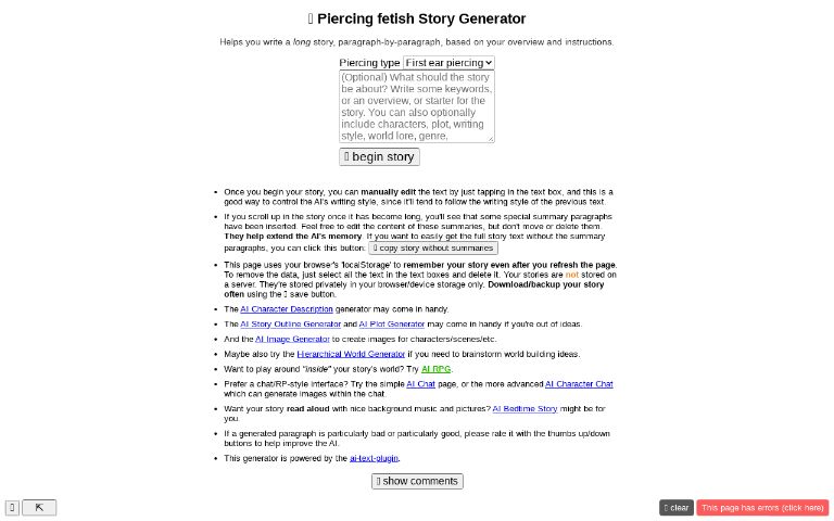 📖 Piercing fetish Story Generator (free, unlimited, no sign-up)