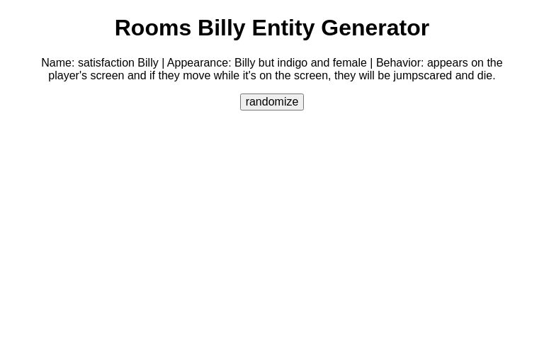 Rooms Billy Entity Generator