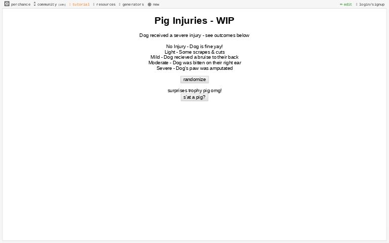 Pig Injuries - WIP ― Perchance Generator
