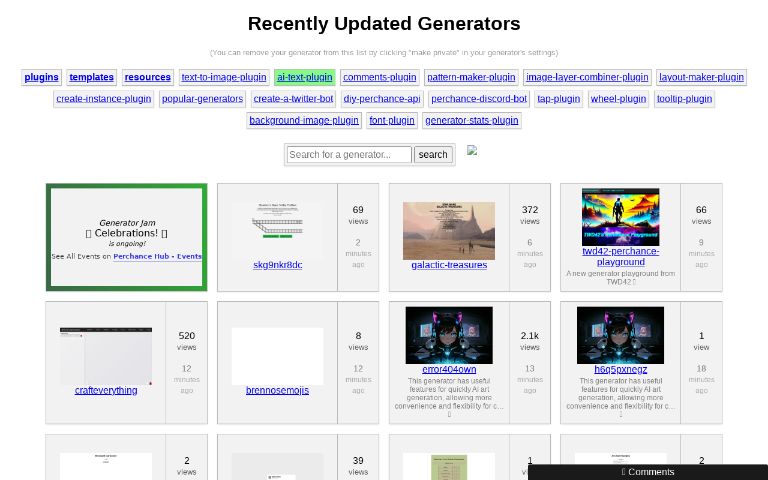Recently Updated Generators