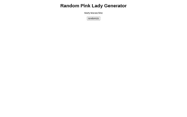 Random Pink Lady Generator