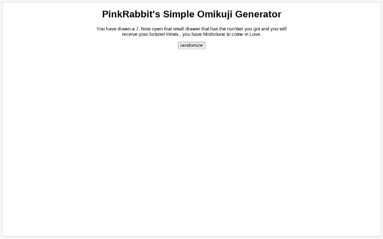 PinkRabbit's Simple Omikuji Generator