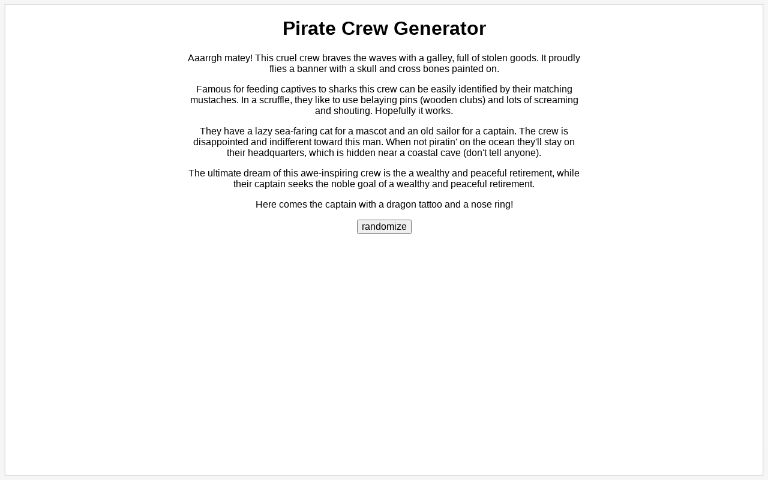 Pirate Crew Generator