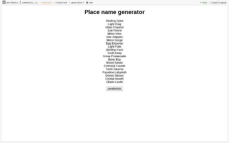 Place name generator
