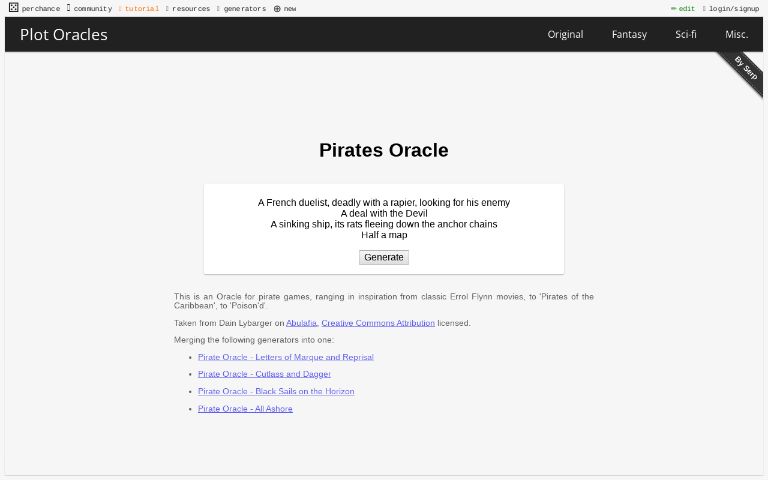 Pirates Oracle ― Perchance Generator