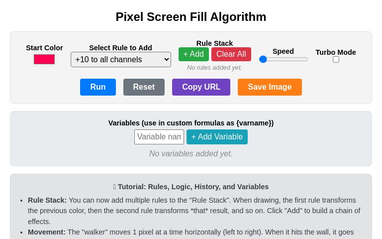 Pixel Screen Fill Algorithm ― Perchance Generator