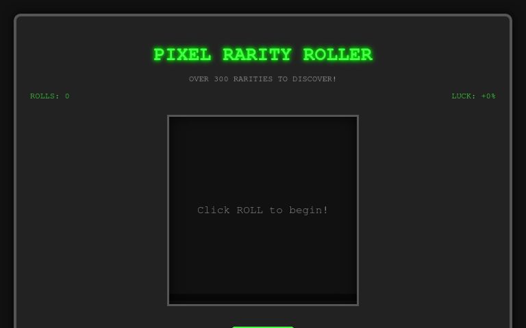 PIXEL RARITY ROLLER ― Perchance Generator