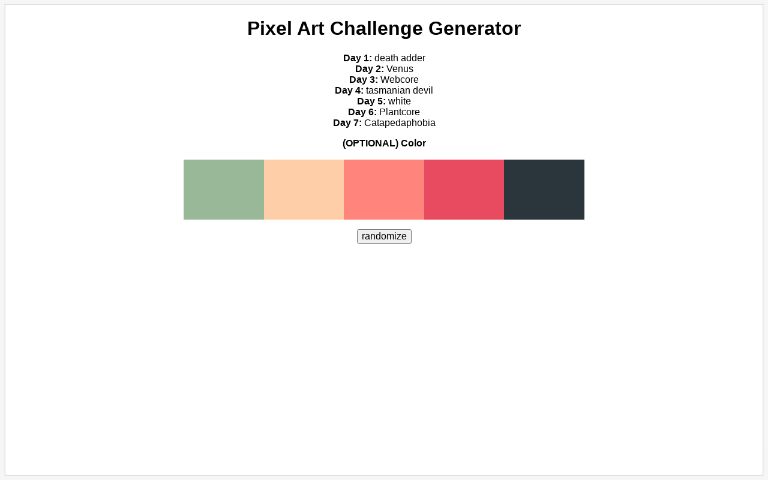 Pixel Art Challenge Generator