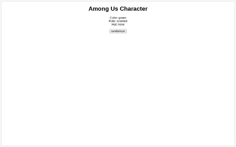 Among Us Character ― Perchance Generator