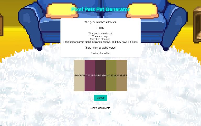 Pixel Petz Pet Generator
