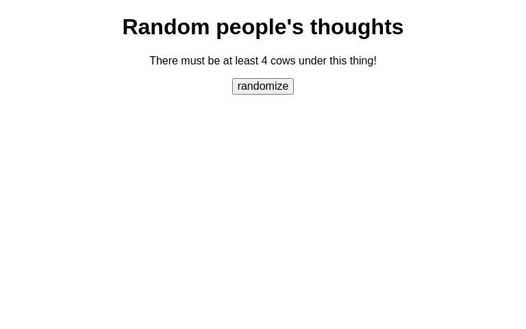 Random people's thoughts ― Perchance Generator