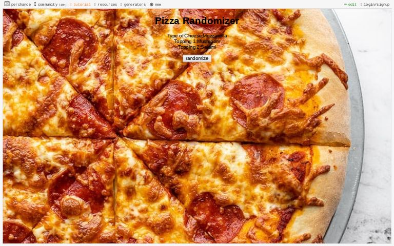 Pizza Randomizer ― Perchance Generator