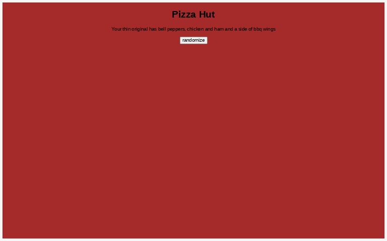 Pizza Hut ― Perchance Generator